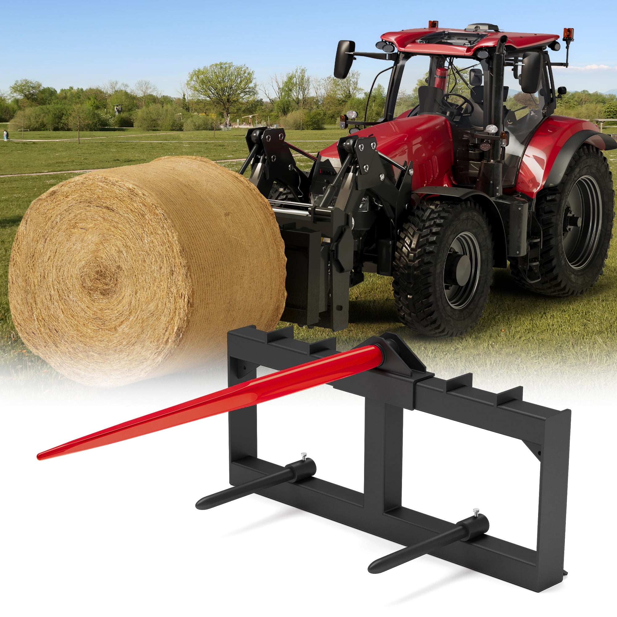 Pinypikaka Hay Bale Spear Attachments, Skid Steer Hay Frame Attachment ...