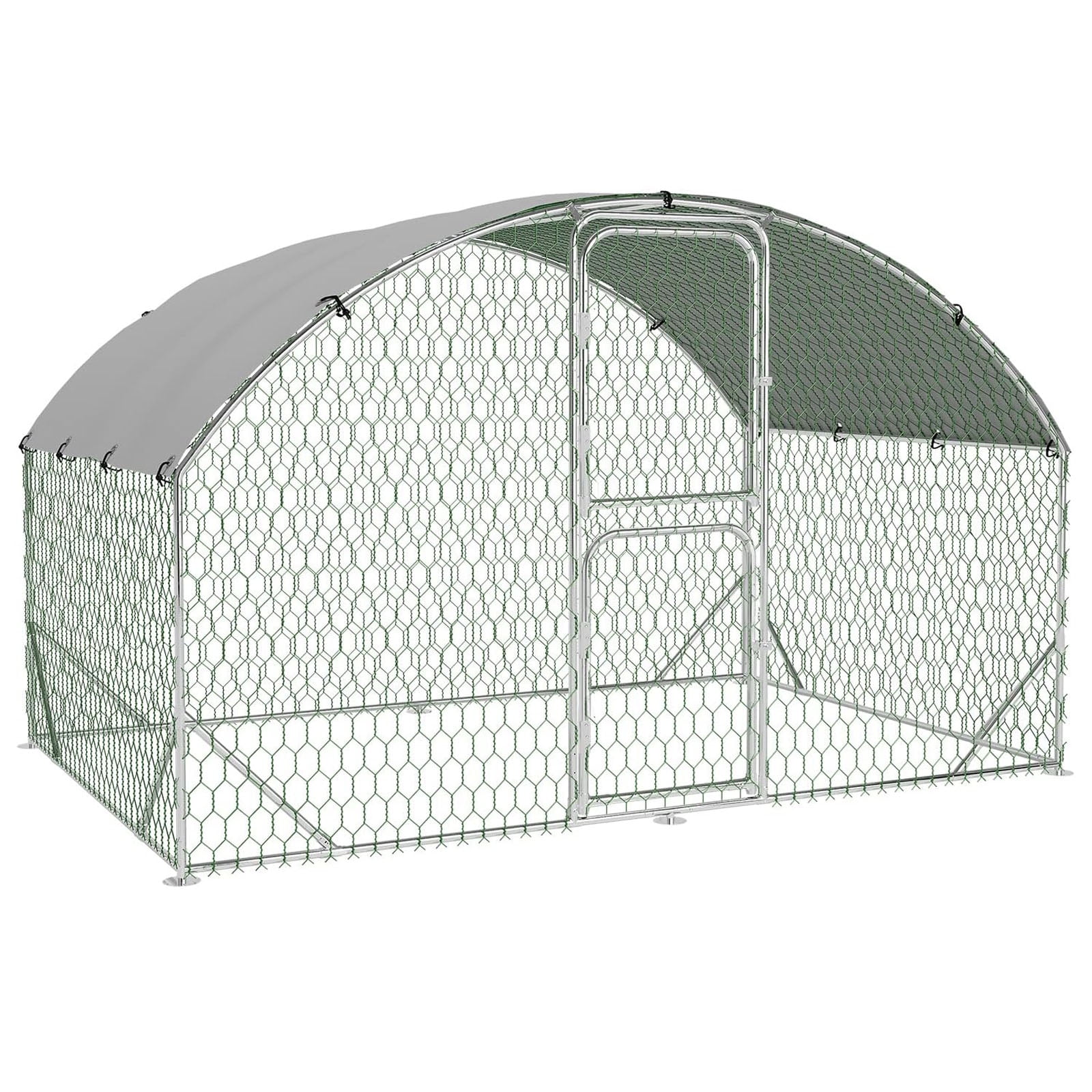 Pinypikaka Large Metal Chicken Coop, Dome Chicken Coop with Upgrade Tri ...