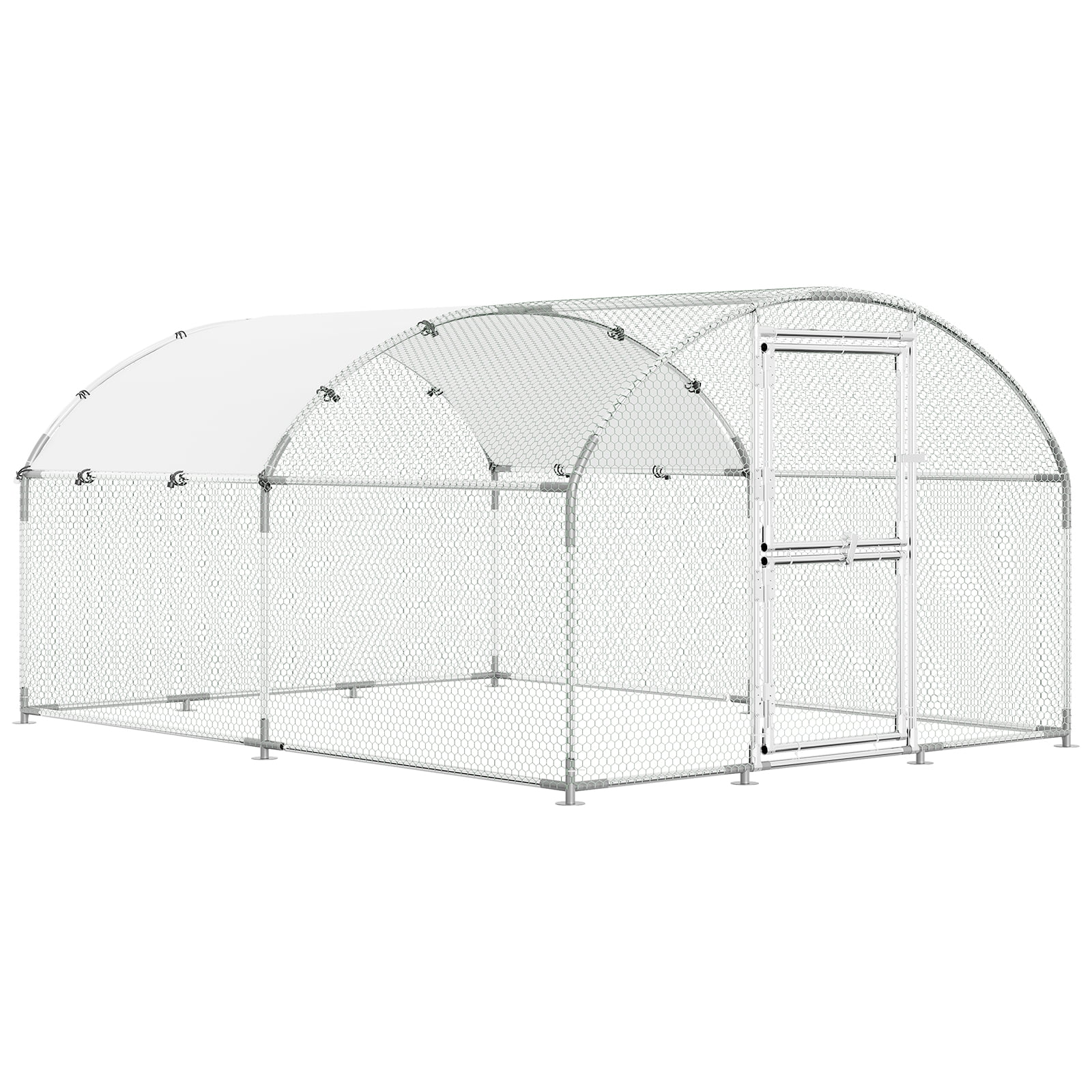 Pinypikaka Metal Chicken Coop with Split Door, Easy Feeding, Escape ...