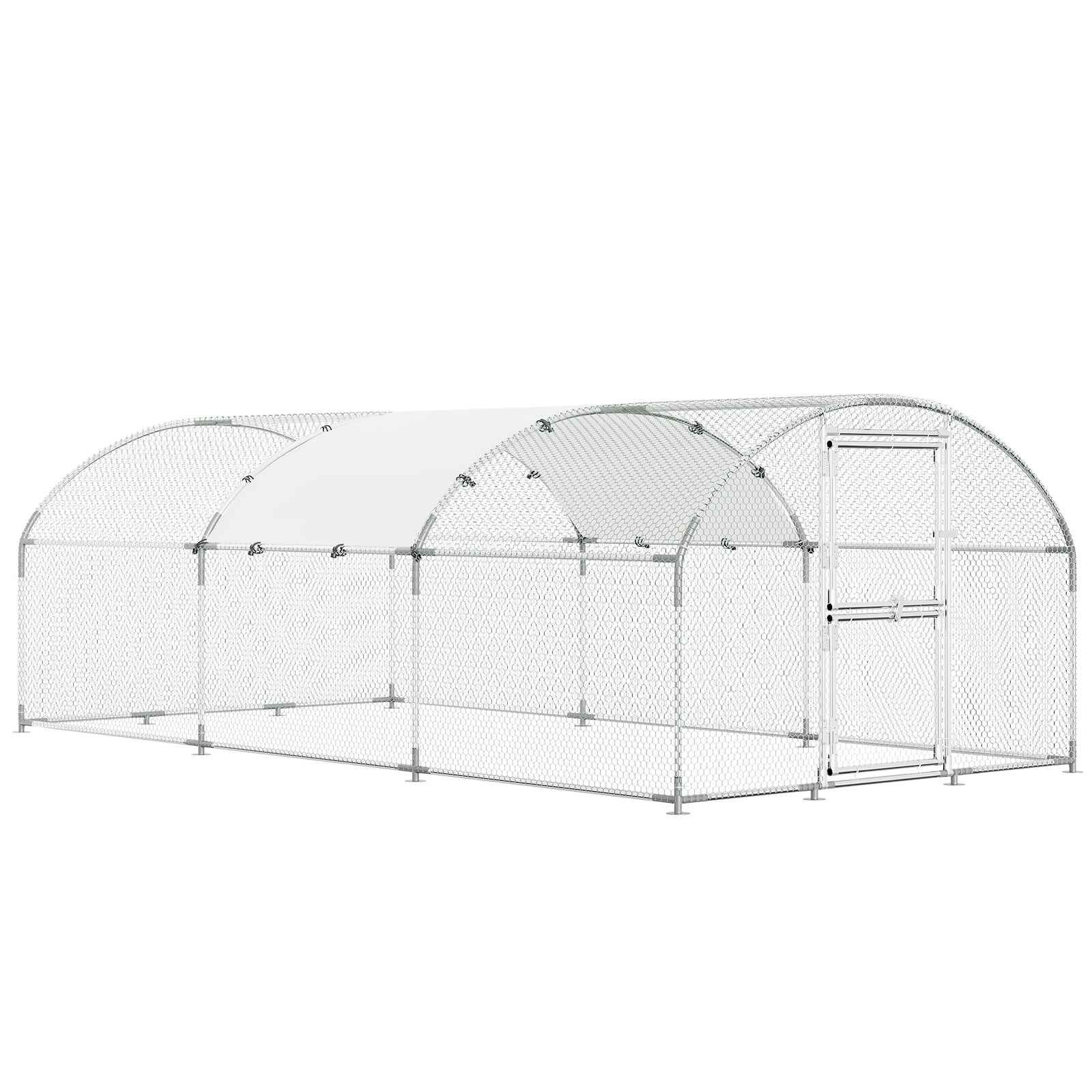 Pinypikaka Metal Chicken Coop with Split Door, Easy Feeding, Escape ...