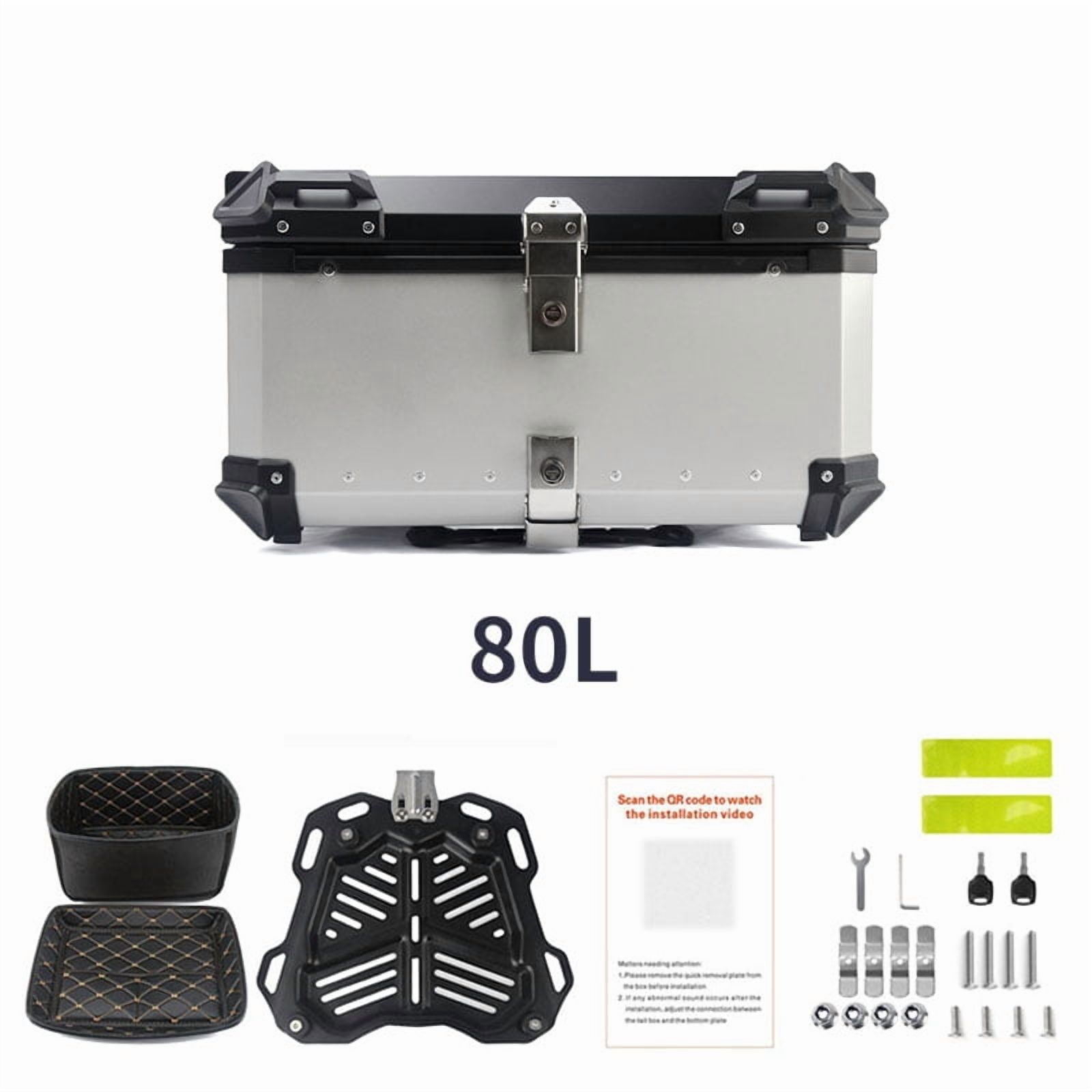 Pinypikaka Motorcycle Top Case 80L Universal Motorcycle Trunk Tour Tail ...