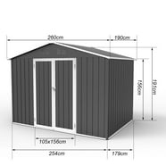 Absco 20x10ft Steel Workshop Shed - Outdoor Storage, Woodland Gray ...