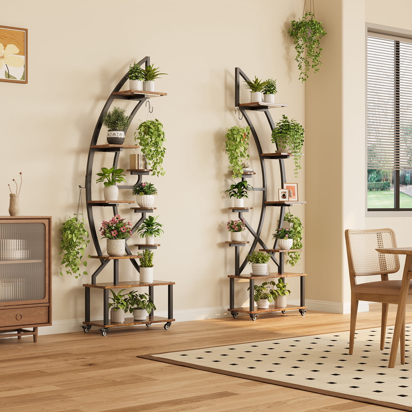 Pinypikaka Plant Stand Indoor with Grow Lights, 6 Tiered Plant shelf ...