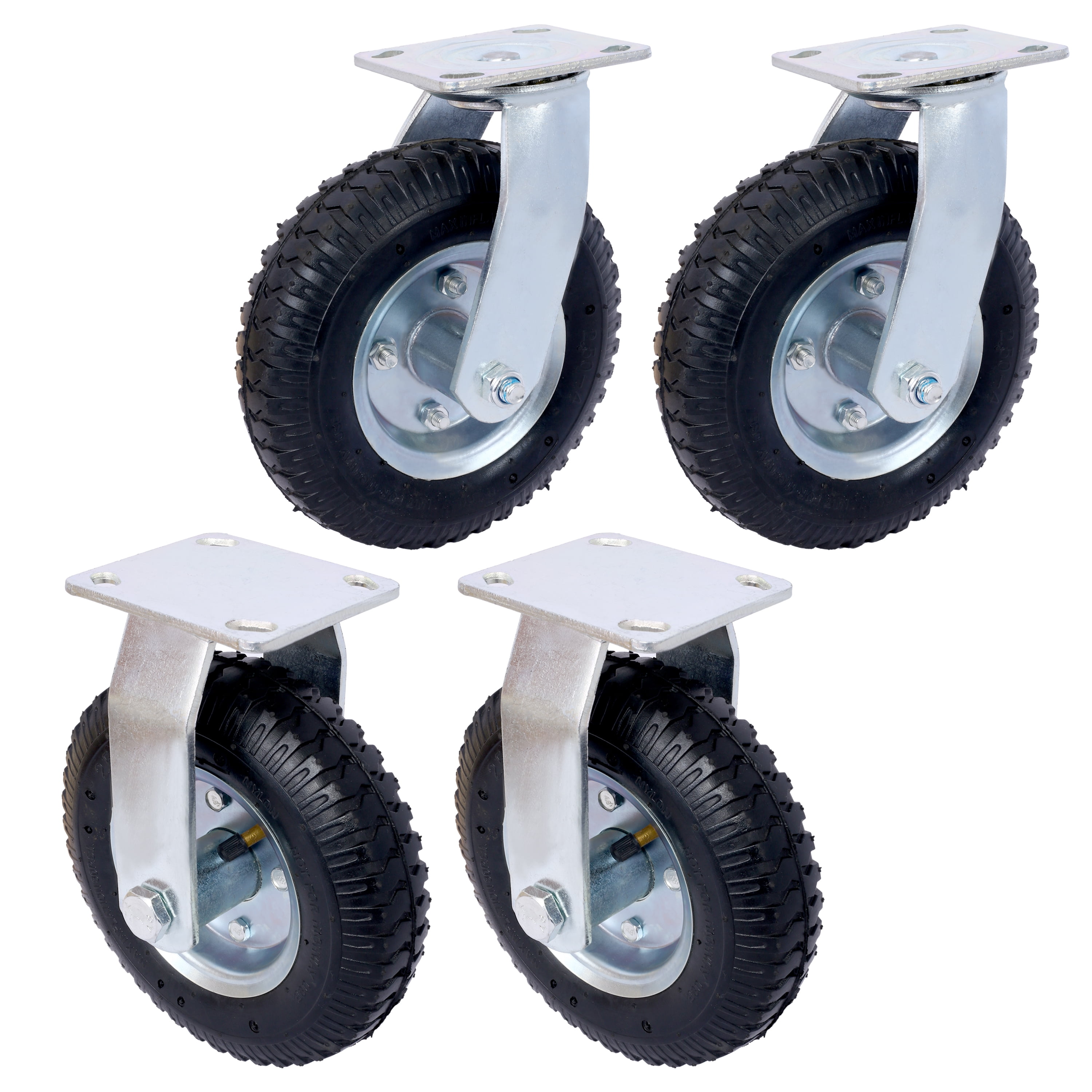 Pinypikaka Pneumatic Caster Wheel, Caster Wheels with Swivel Plate ...