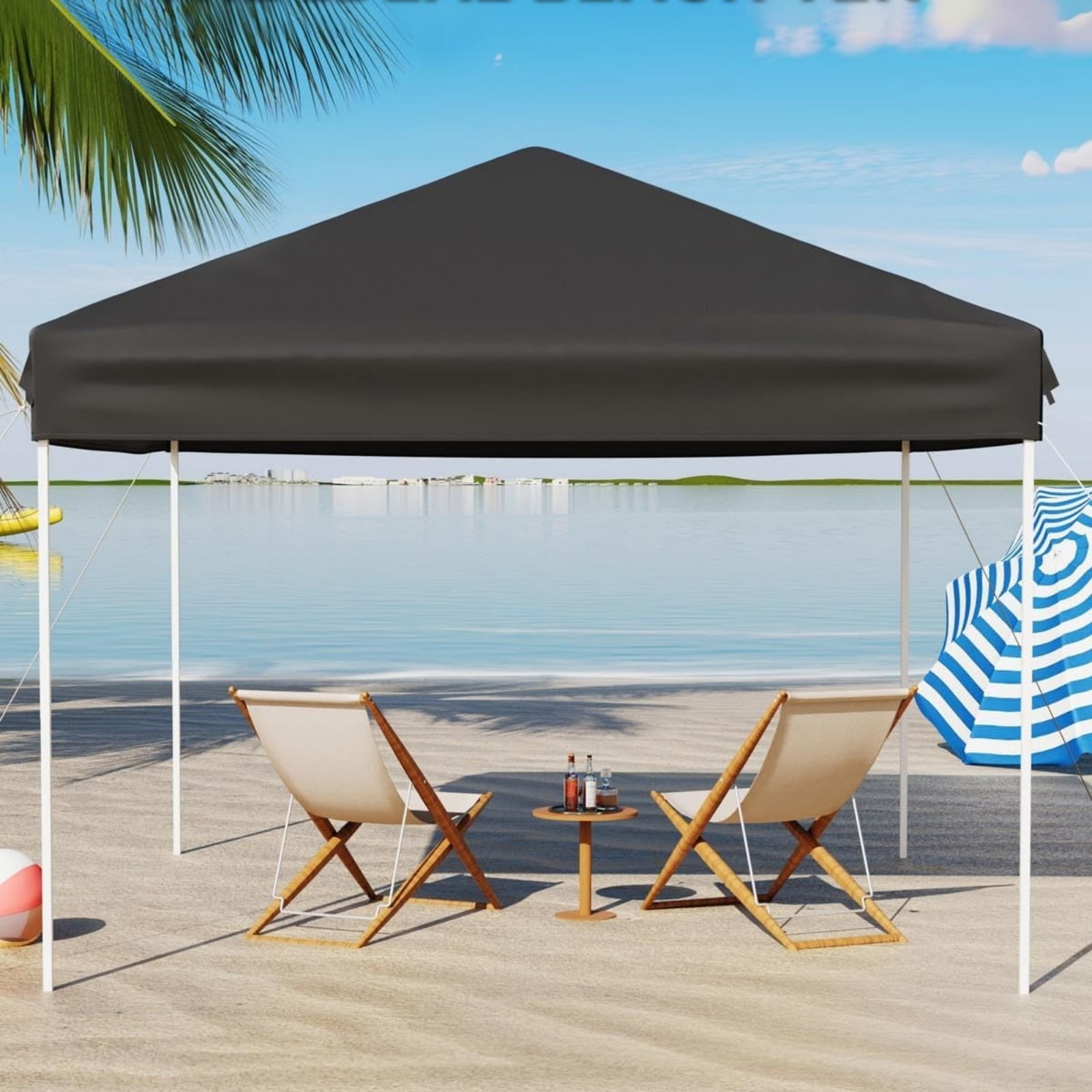 Pinypikaka Pop Up Canopy 10'x10' Instant Tent for Outdoor, Portable Canopy Shelter with 4 Weight ...