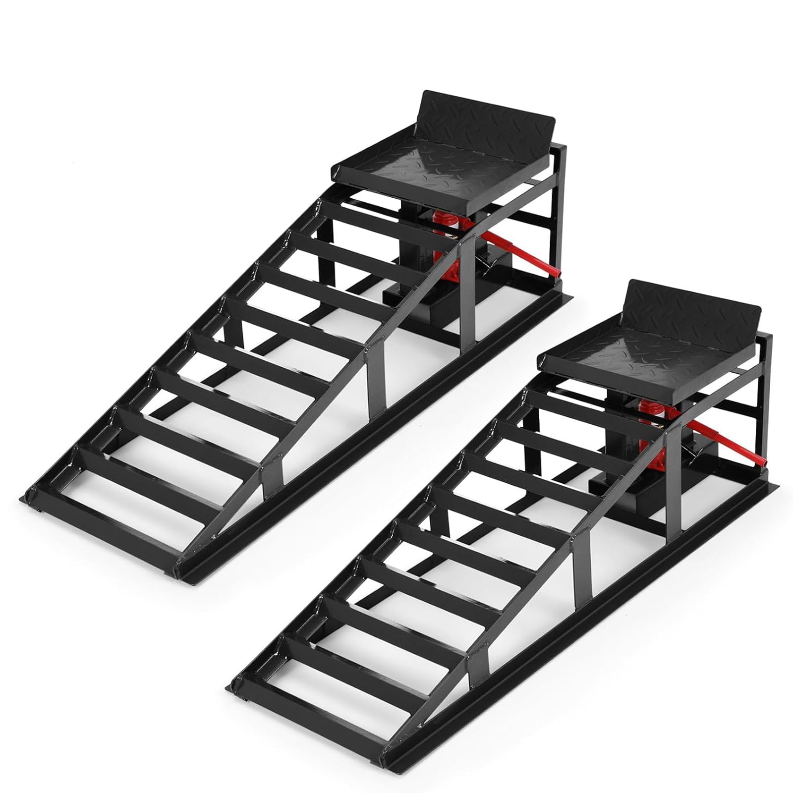 Pinypikaka Set of 2 Heavy Duty Hydraulic Car Ramps 5T 11000lbs Load ...