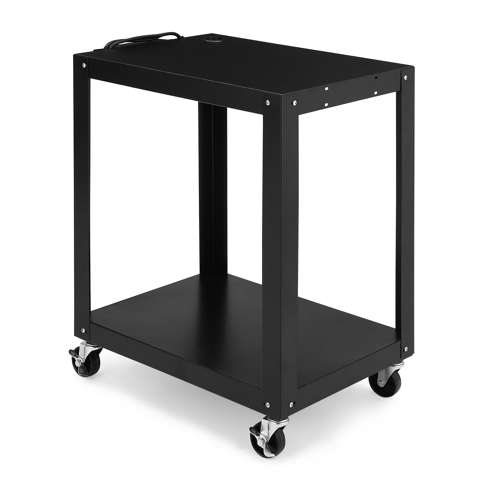 Pinypikaka Steel 2 Shelf AV Cart Media Cart with Power Strip ...