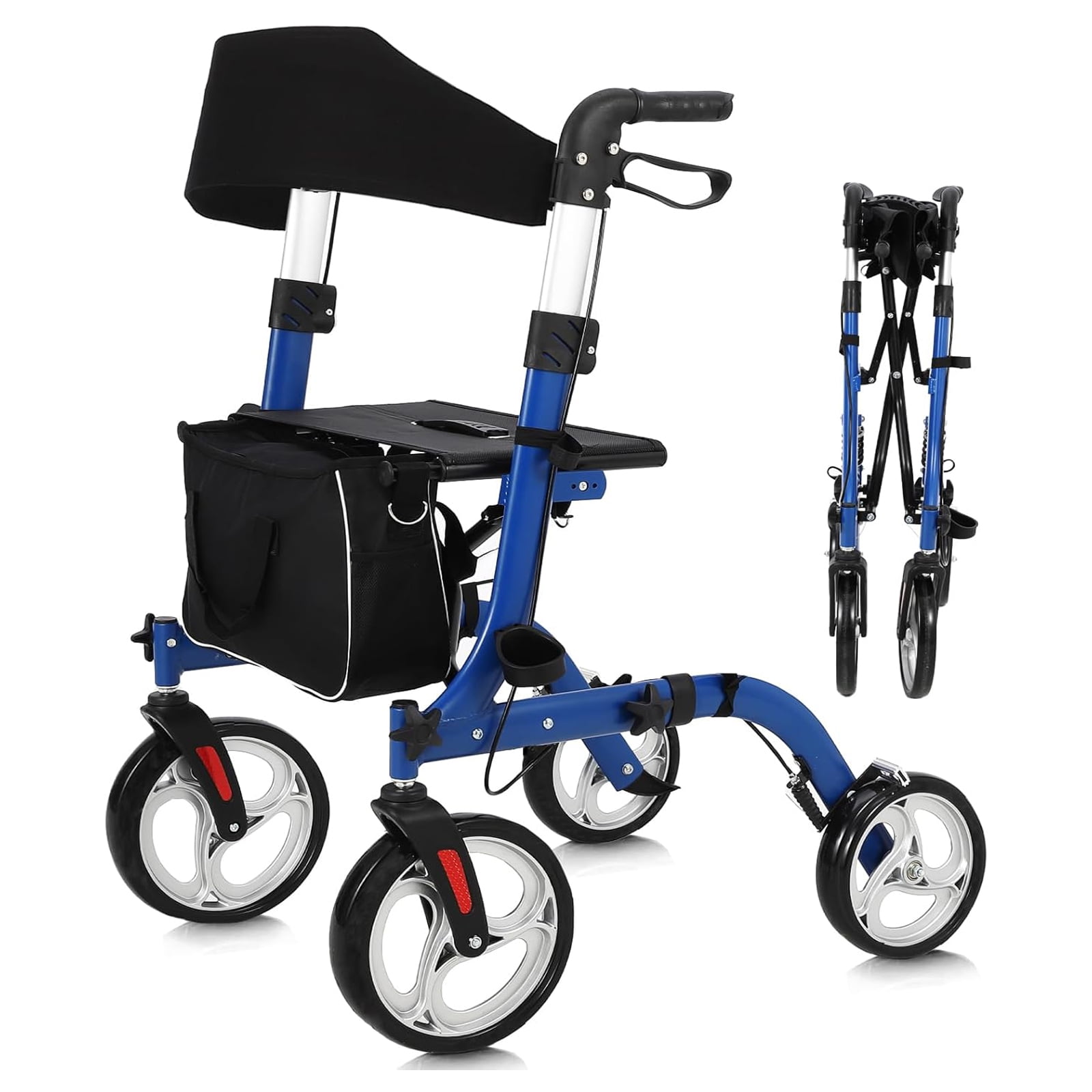 Pinypikaka Walker for Seniors, Rollator Walker with Seat, 12" Rubber ...