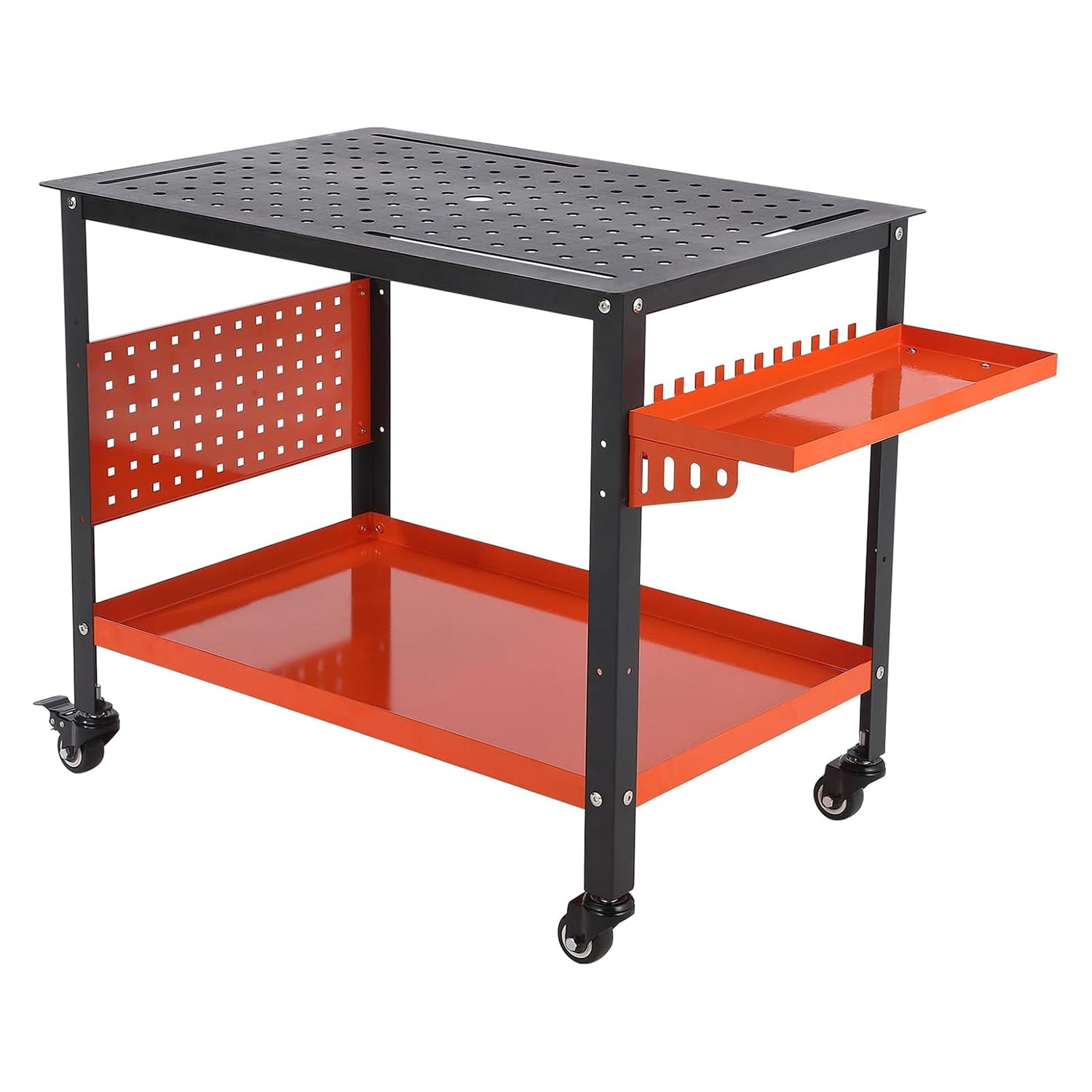 Pinypikaka Welding Table, Workbench Table with Side Tray Handles ...