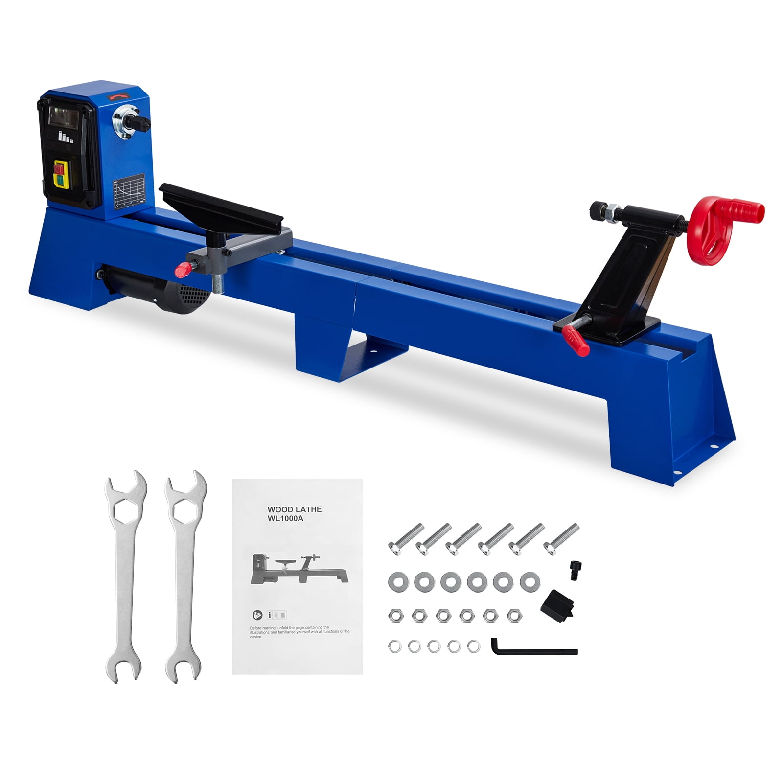 Pinypikaka Wood Lathe, Benchtop Wood Lathe Machine 0.5 HP Infinitely ...