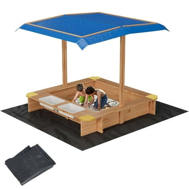 KFFKFF Sandbox with Lid, Dimensions 47.2 x 9.1 inches, Circular Sand ...