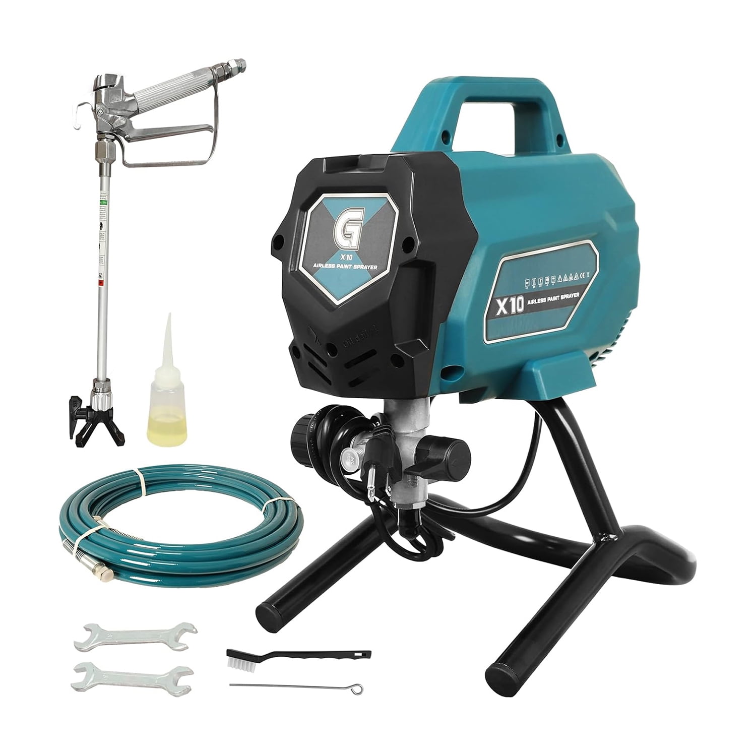 Pinypikaka X10 Airless Paint Sprayer, 0.32GPM Stand Paint Sprayer, 3300 ...