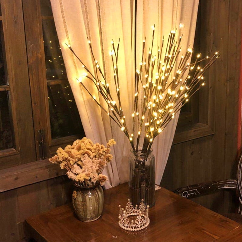 Pinyuzog Lighted Tree Branches (Warm White), LED Light Strips Willow ...