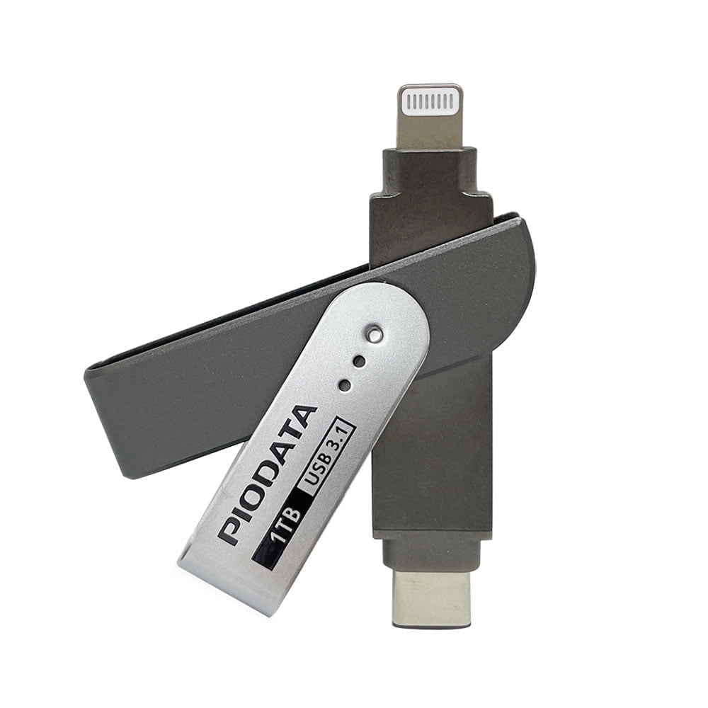 PioData iXflash 1 TB Lightning and USB-C Flash Drive with Apple MFI ...
