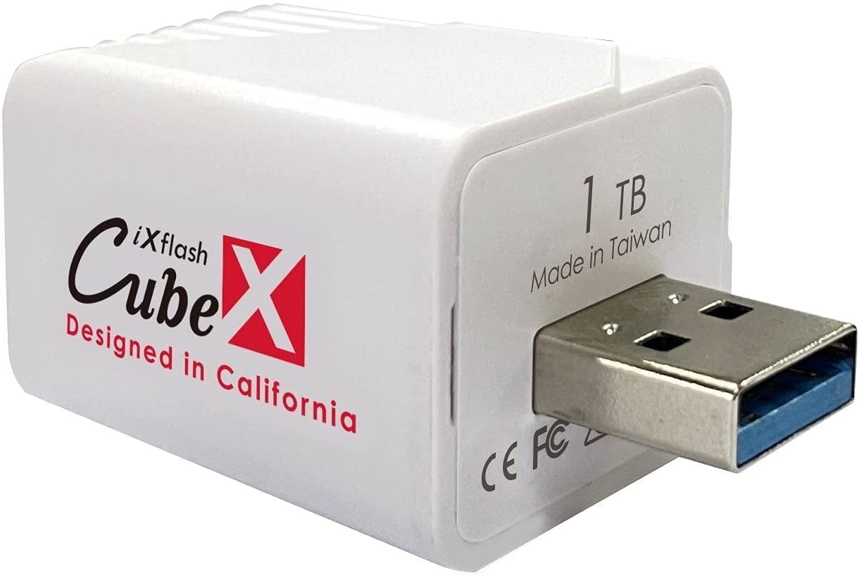 PioData iXflash Cube 1 TB Photo Storage Device Apple MFi Certified USB ...