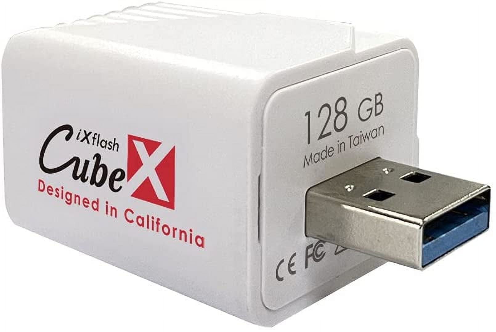 PioData iXflash Cube 128GB Photo Storage Device Apple MFi Certified USB ...