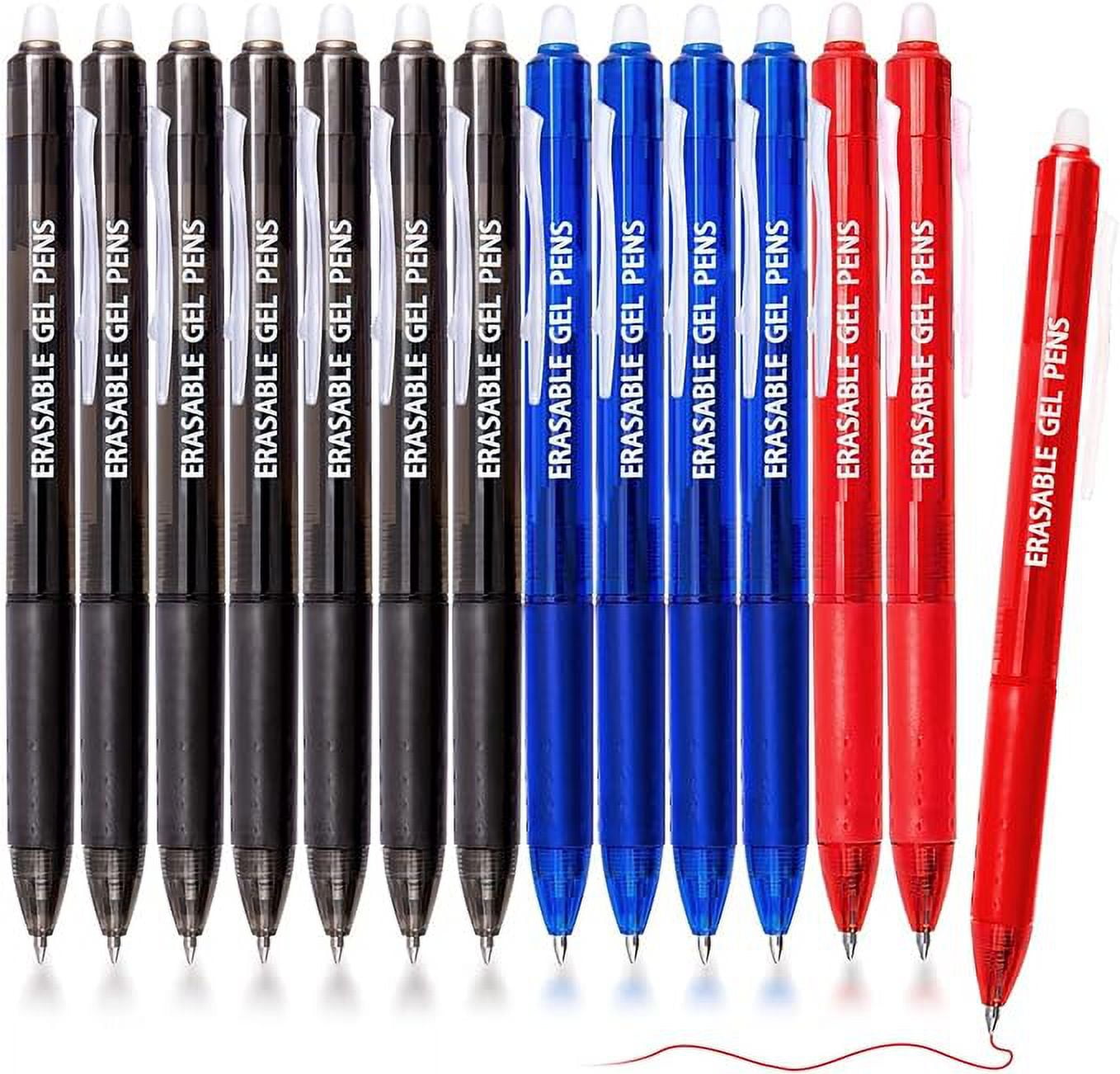 Piochoo 7 Black/ 4 Blue/ 3 Red Erasable Gel Pens, 0.7mm Fine Point ...