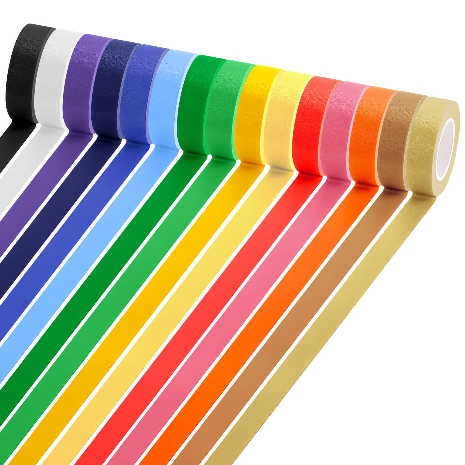 Piokio Colored Washi Tape 15 Roll Multi pack - 492 feet x 15mm Wide Set ...