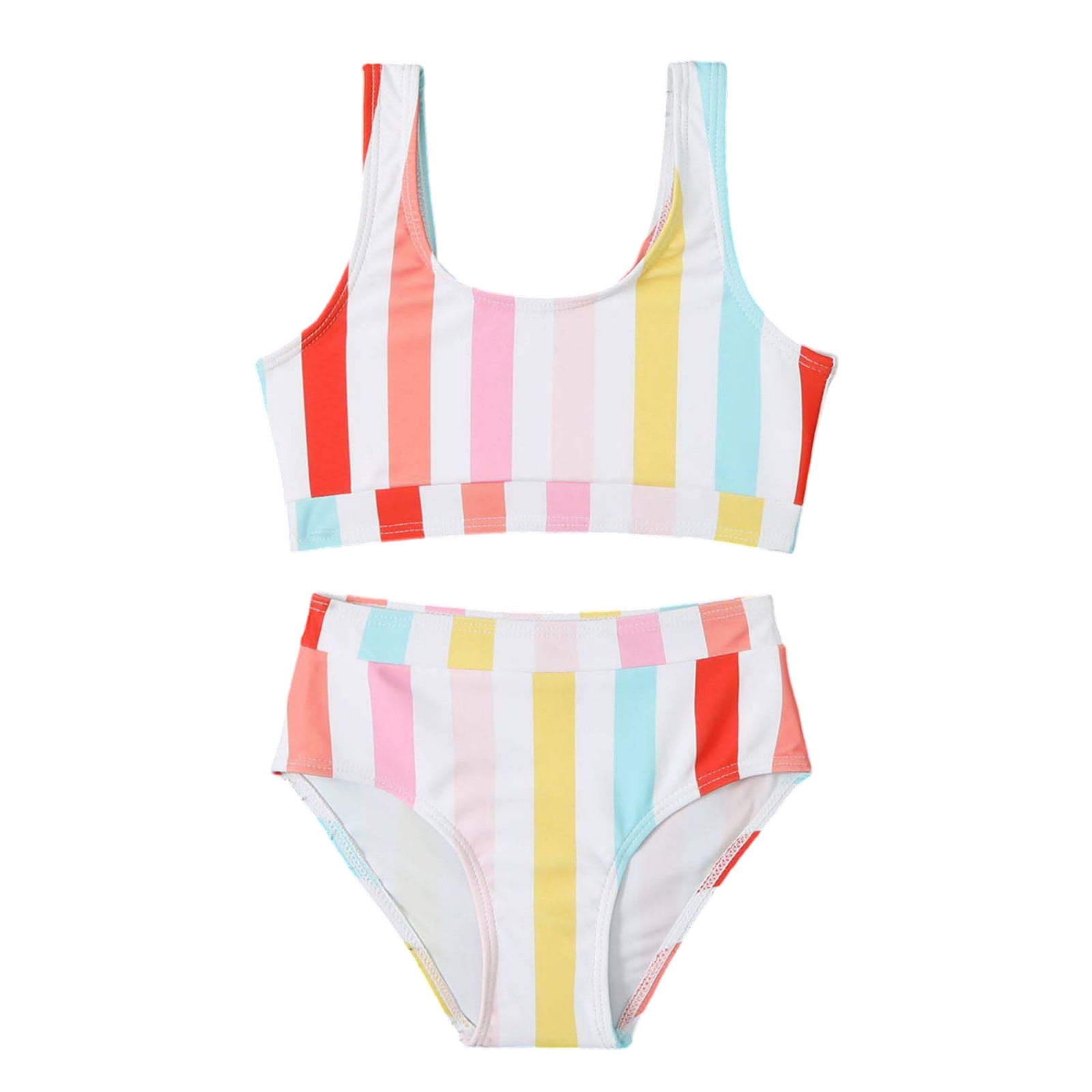 Piomll Girls Swimsuits Striped Bikini Toddler Separable Pool Swimming ...