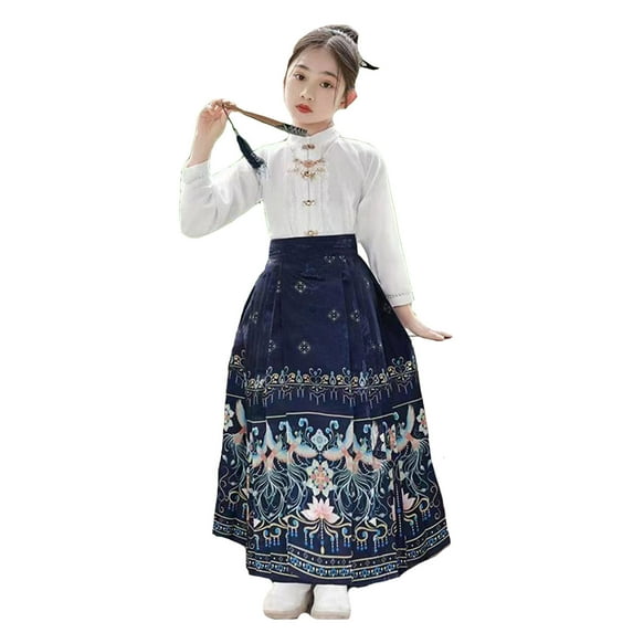 Piomll Matching Sets For Girls Chinese Dress Horse Face Skirt Chinese ...