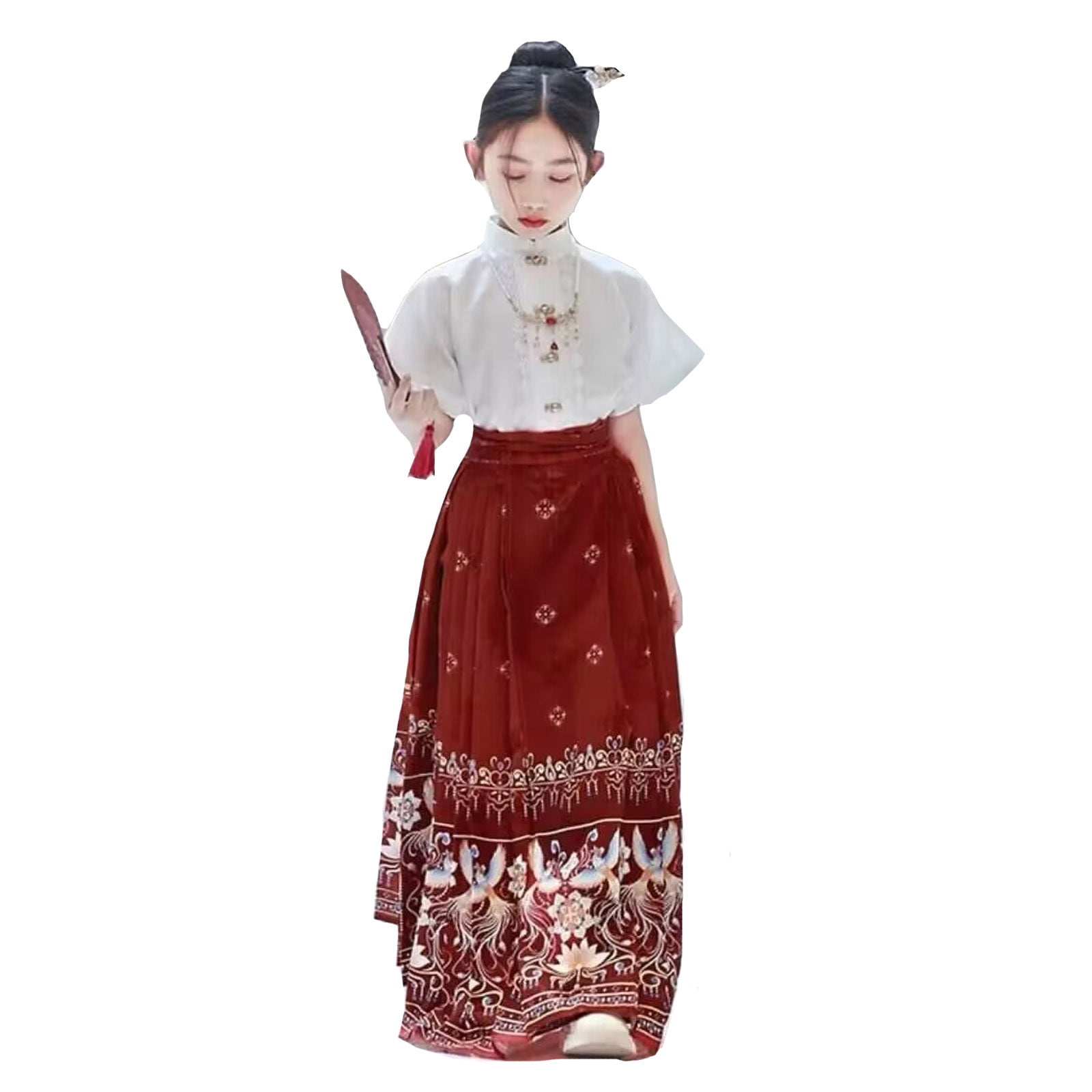 Piomll Outfit Sets For Girls Dress Horse Face Skirt Chinese Classical ...