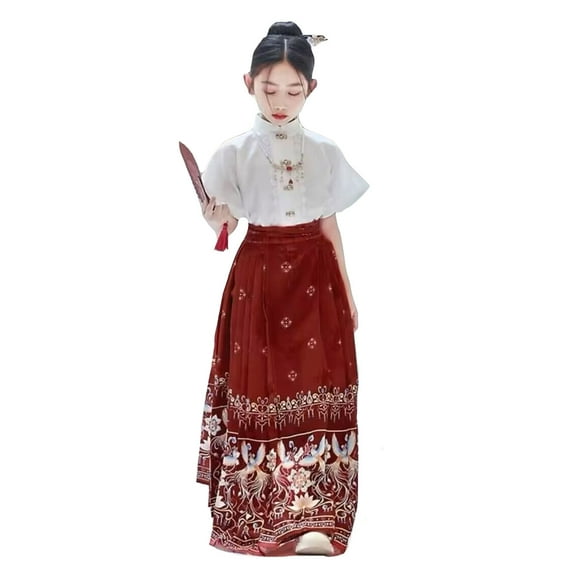 Piomll Outfit Sets For Girls Dress Horse Face Skirt Chinese Classical ...