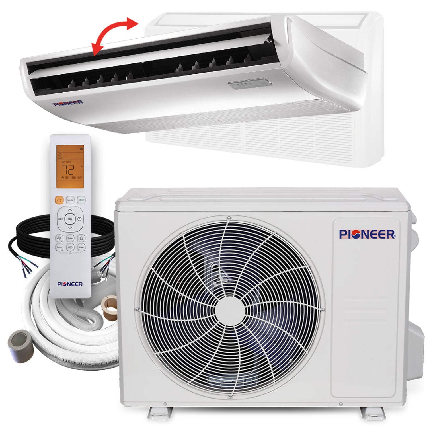 Pioneer® 24,000 BTU 21.2 SEER2 Floor/Ceiling Mini-Split Inverter++ Energy-Star Air Conditioner ...