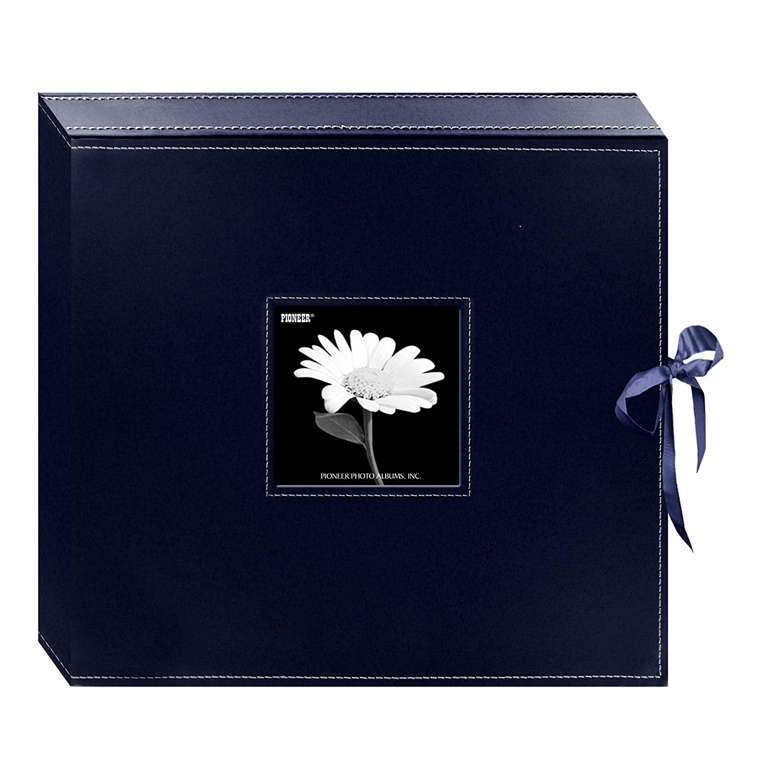 Pioneer 3-Ring Sewn Leatherette Album Box 13"X14.5"-Navy Blue - Walmart.com