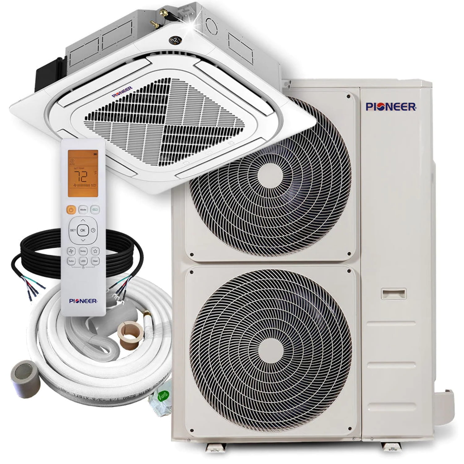 Pioneer® 48,000 BTU 18.5 SEER2 8-Way Slim Cassette Mini-Split Air ...