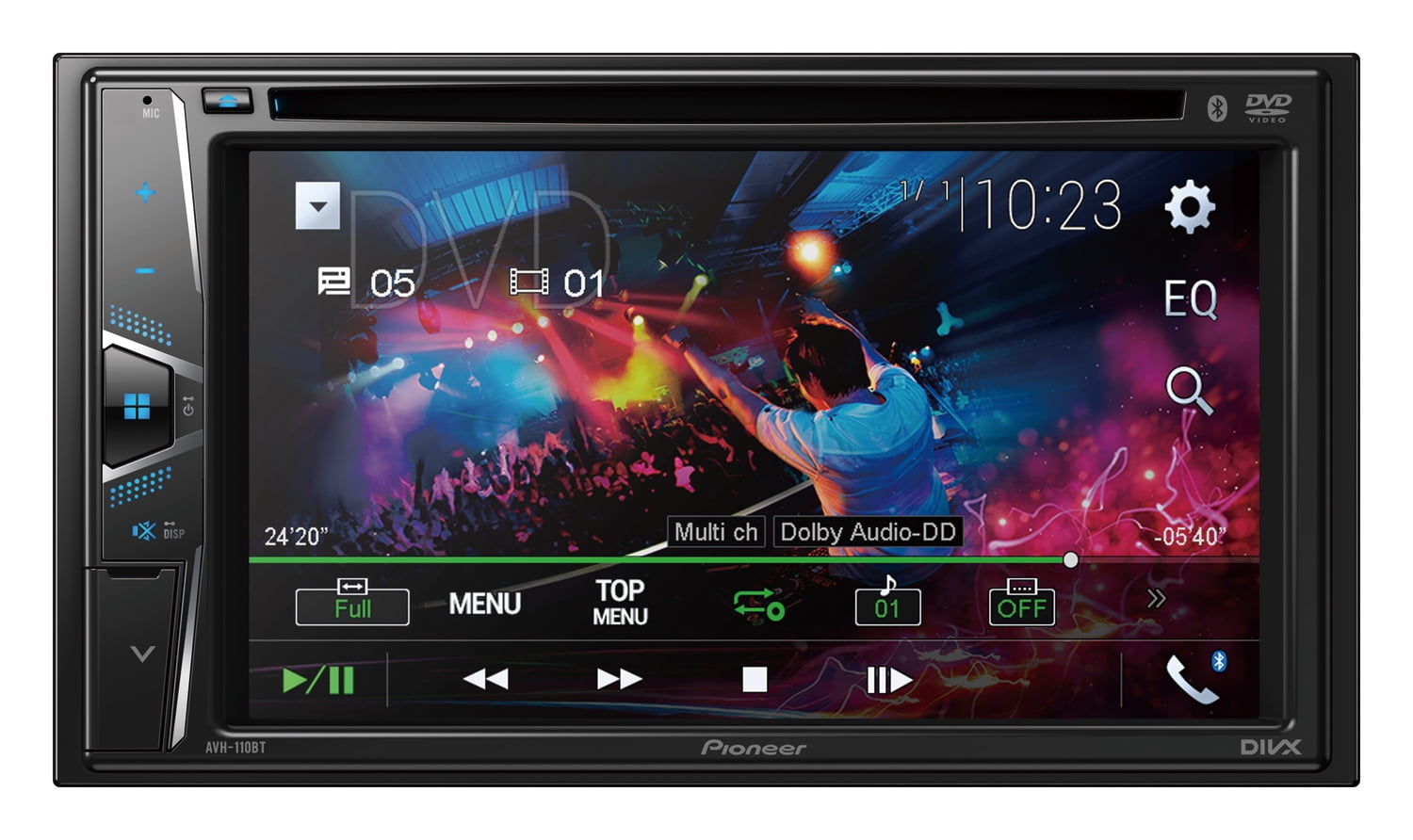 Pioneer AVH-110BT 6.2" Screen Double-Din with DVD and Bluetooth Receiver - Walmart.com