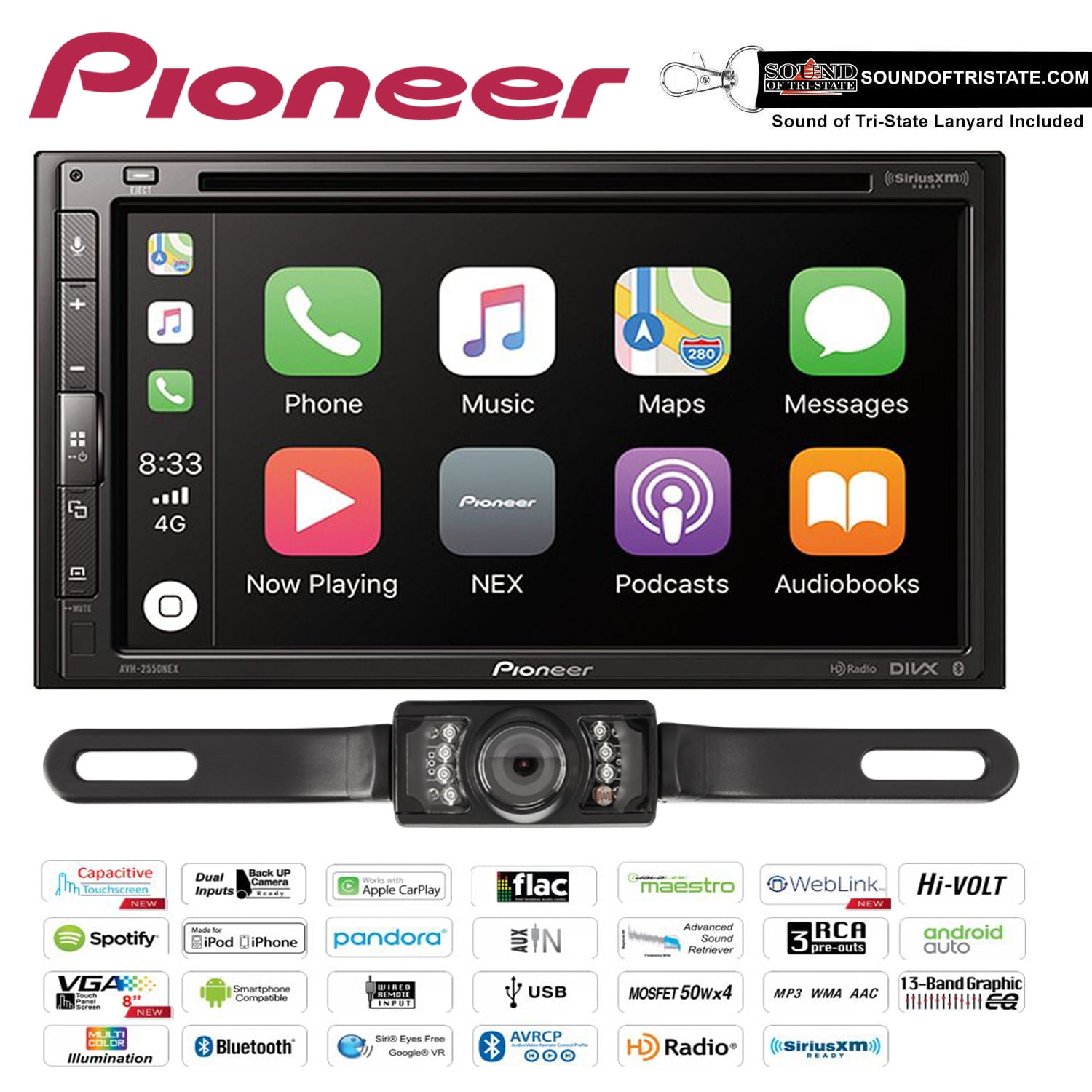 "Pioneer Car Stereo Head Unit: AVH-2550NEX 6.8"" Screen Dash Player ...