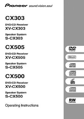 Instruction Manual ONLY for Pioneer CX-505 DVD CD Receiver Owners Manual REPRINT - Walmart.com