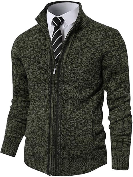 Pioneer Camp Men's Cardigan Sweaters Full Zip Up Stand Collar Slim Fit ...