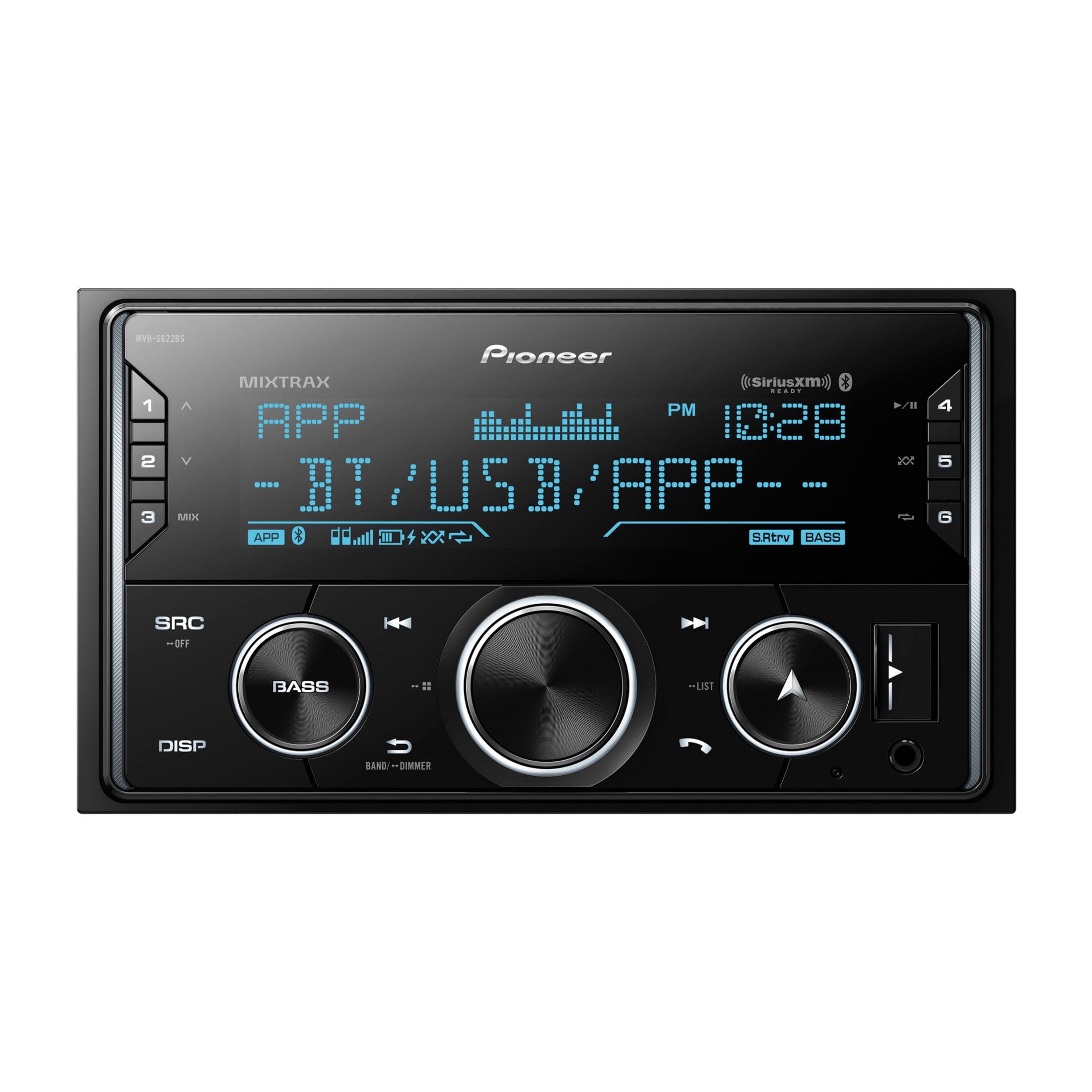 Pioneer MVH-S622BS Double-DIN Car Stereo with LCD Screen, Smart Sync ...