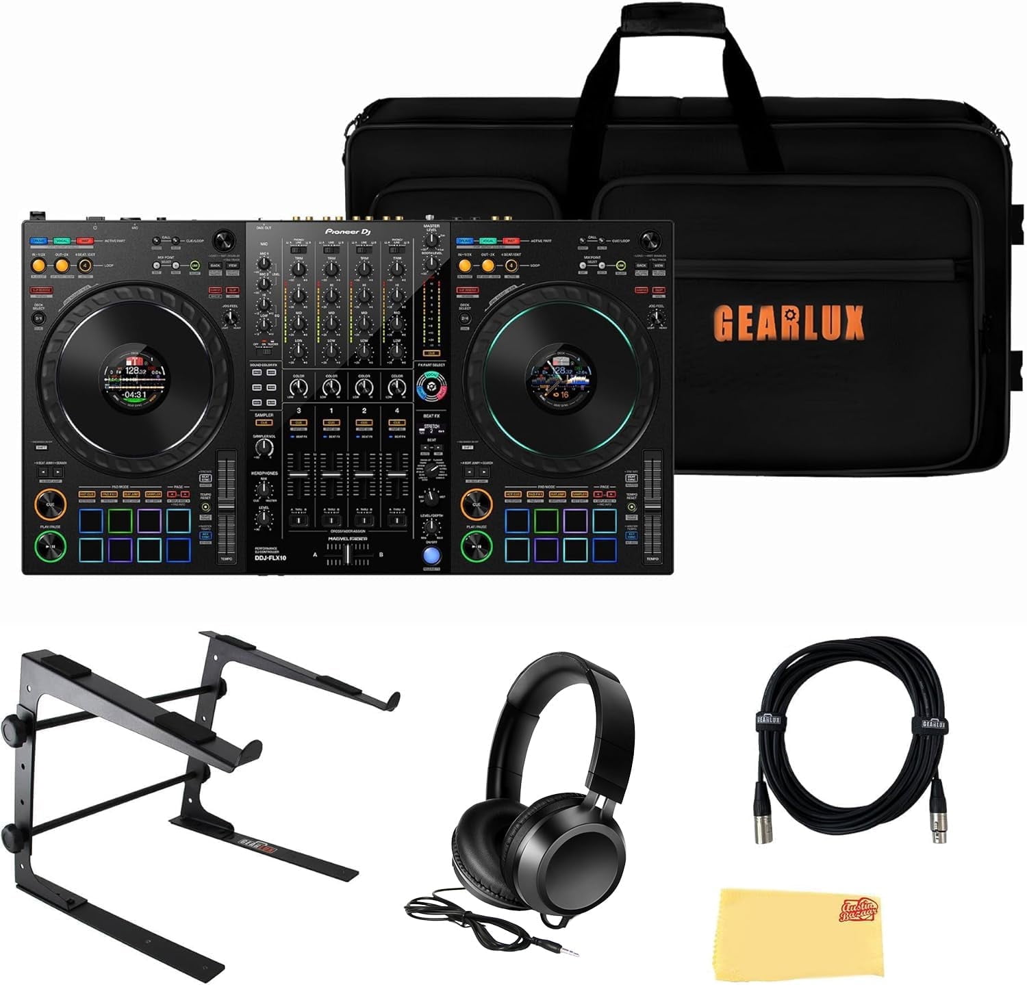 Pioneer DDJ-FLX10 4-Channel Professional DJ Controller - Black Bundle ...