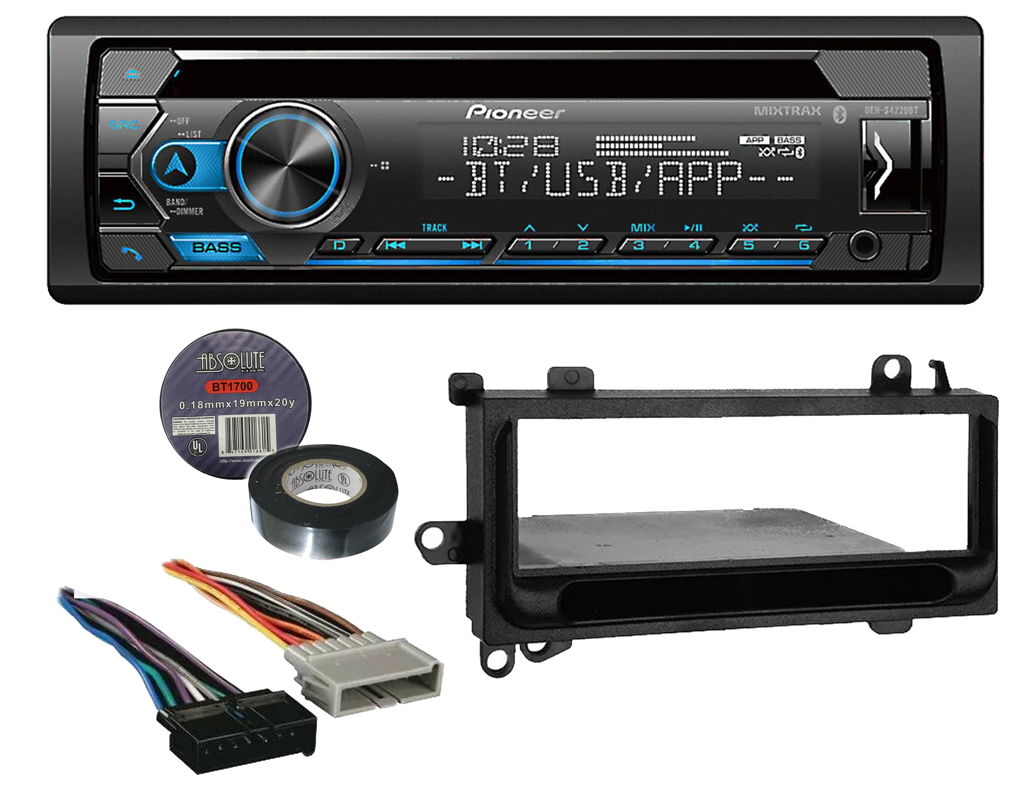 Pioneer DEH-S4220BT 1 DIN Car Audio CD Receiver Built-in Bluetooth for 1994-2001 Dodge RAM ...