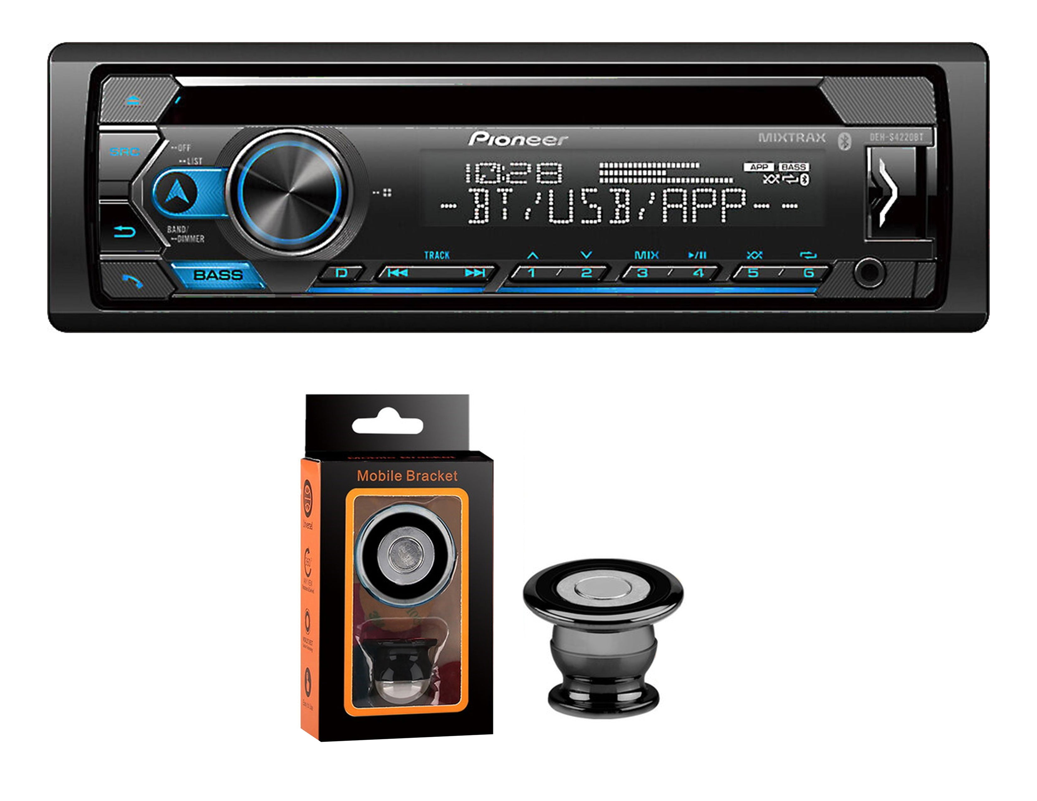 Pioneer DEH-S4220BT 1 DIN Car Audio CD Receiver Built-in Bluetooth & magnetic phone holder ...