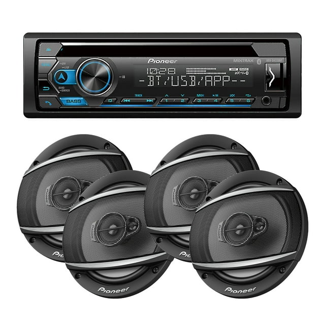 Pioneer DEH-S4220BT In-dash CD with Amazon Alexa, Pioneer Smart Sync App, Bluetooth and 2 Pairs ...
