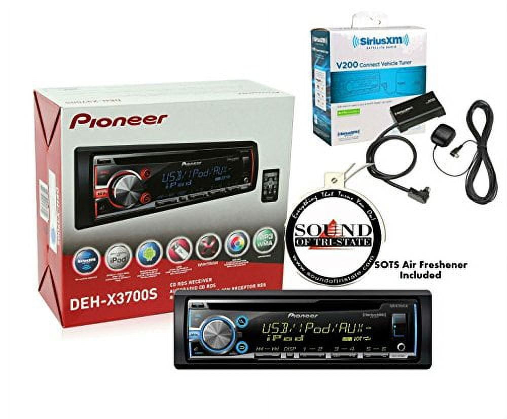 Pioneer DEH-X3700S CD Receiver with SiriusXM SXV200v1 Tuner and Antenna ...