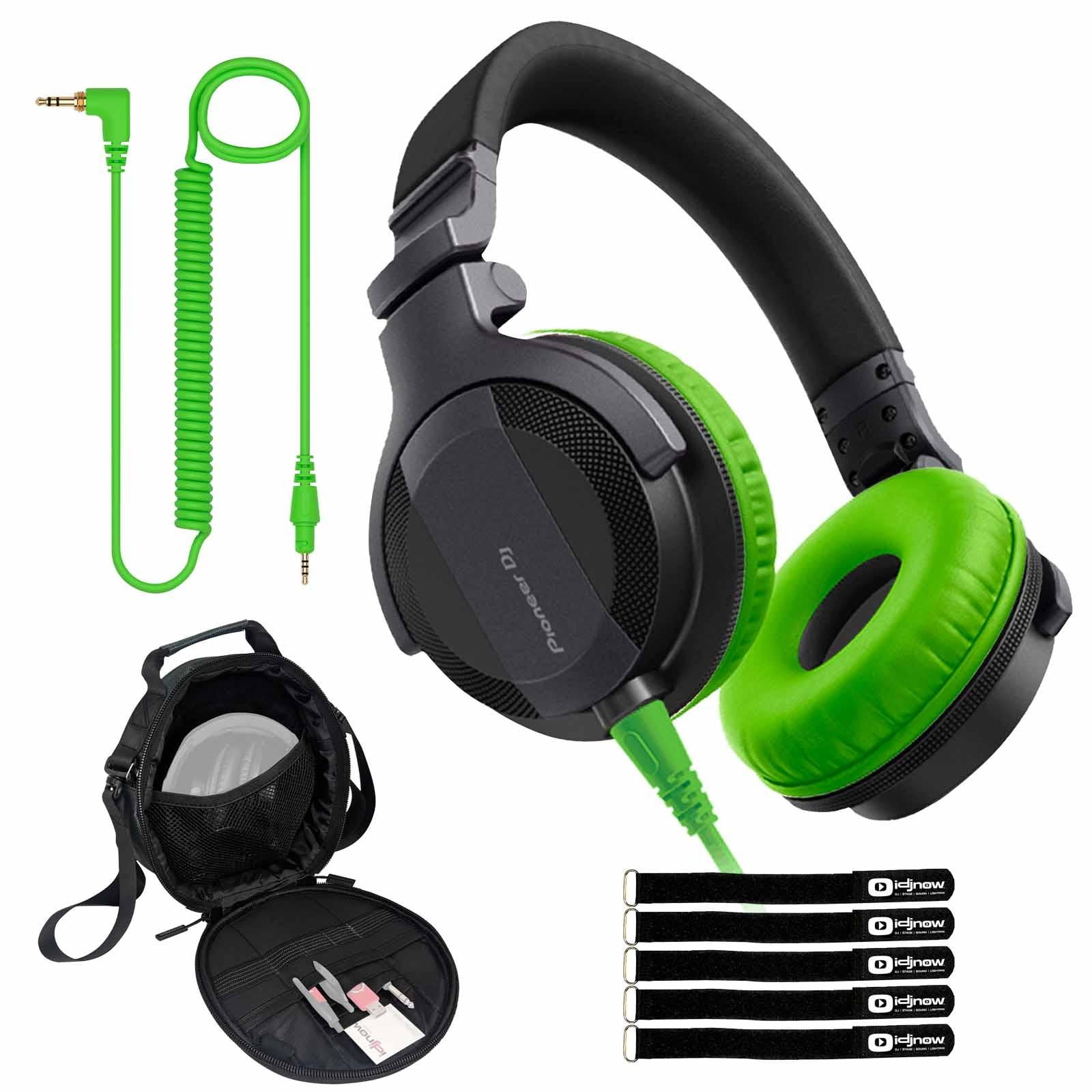 Pioneer DJ HDJ-CUE1 DJ Headphones with Green Ear Pad Accessories ...