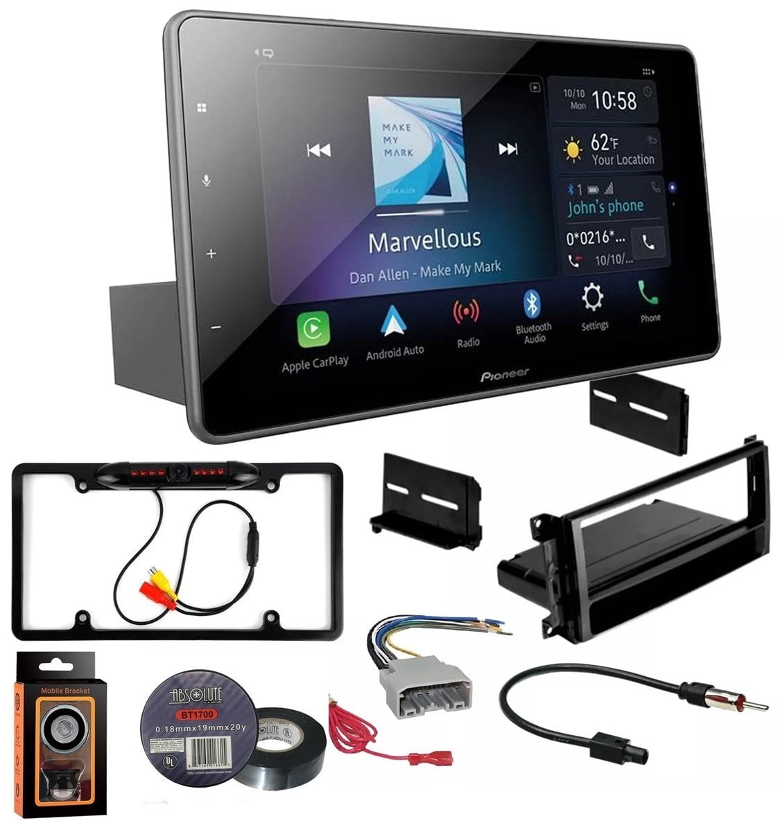 Pioneer DMH-WT3800NEX 9" Digital Multimedia Receiver Kit Fit 07-18 ...