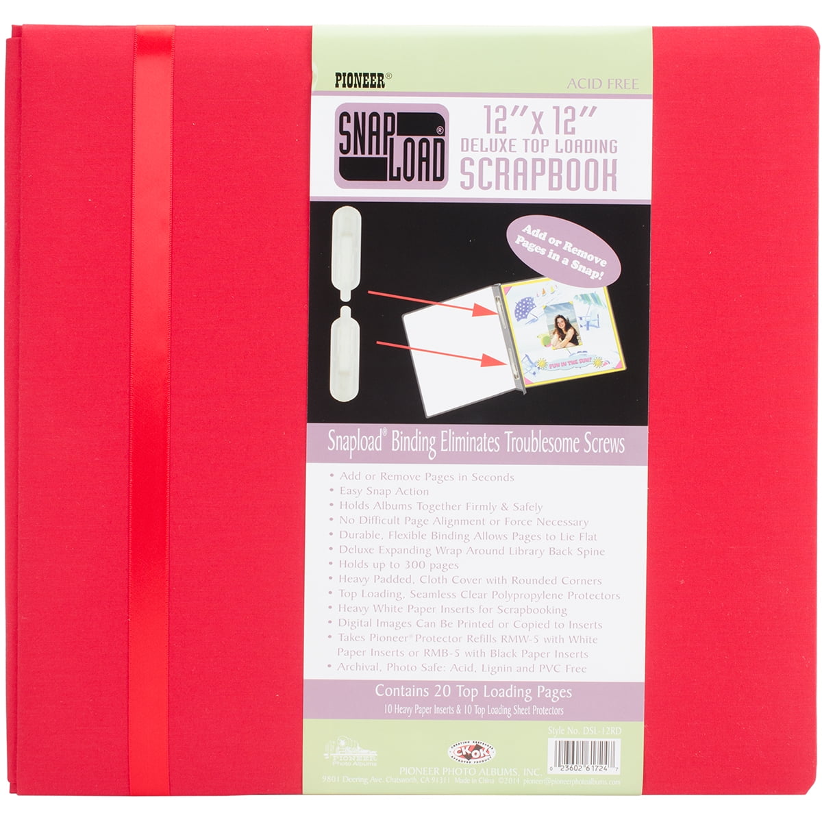 Pioneer DSL 12 Snapload Style 12x12 Scrapbook Red