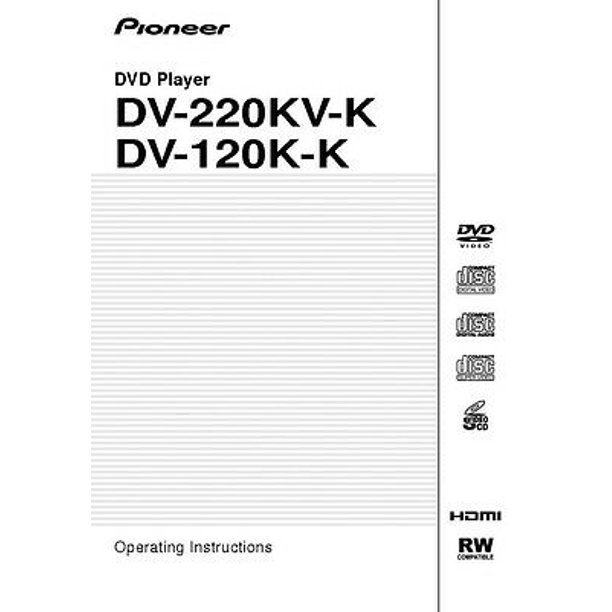 Instruction Manual ONLY for Pioneer DV-120K DVD Player Owners Manual ...