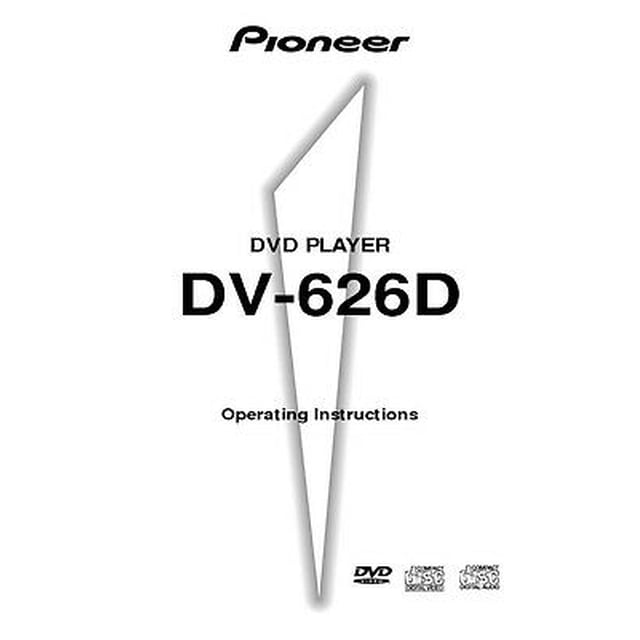 Instruction Manual ONLY for Pioneer DV-626D DVD Player Owners Manual ...