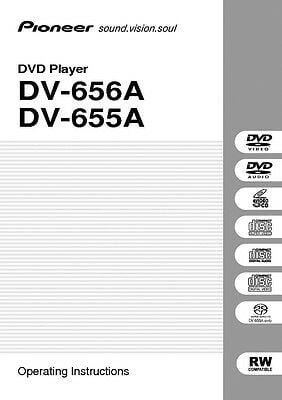 Instruction Manual ONLY for Pioneer DV-656A DVD Player Owners Manual ...