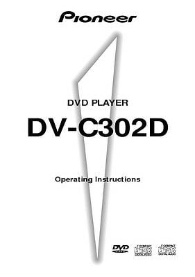 Instruction Manual ONLY for Pioneer DV-C302D DVD Player Owners Manual ...