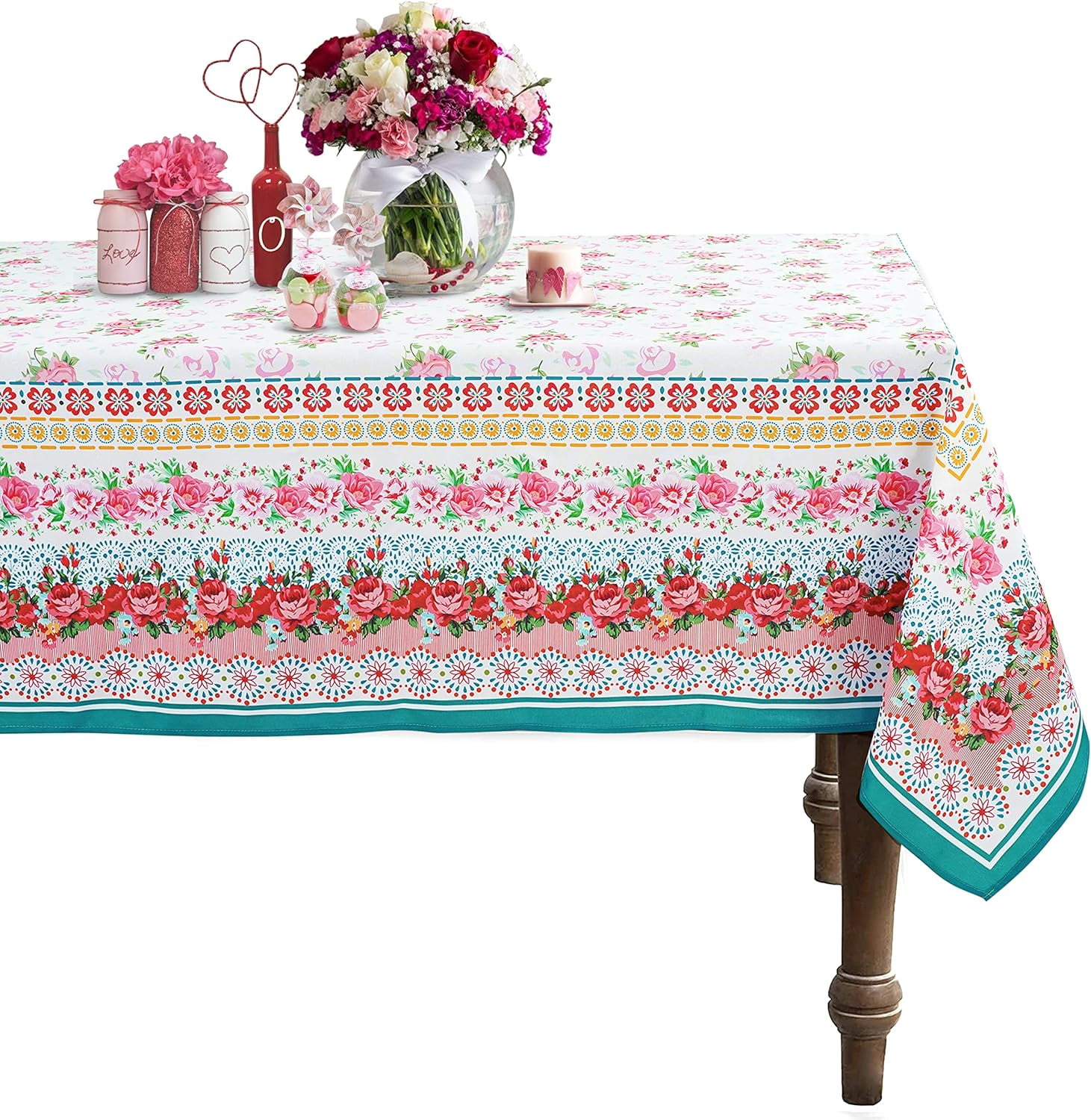 Pioneer Design Ladies Dishes Tablecloth, Floral Table Cloth, Vintage ...