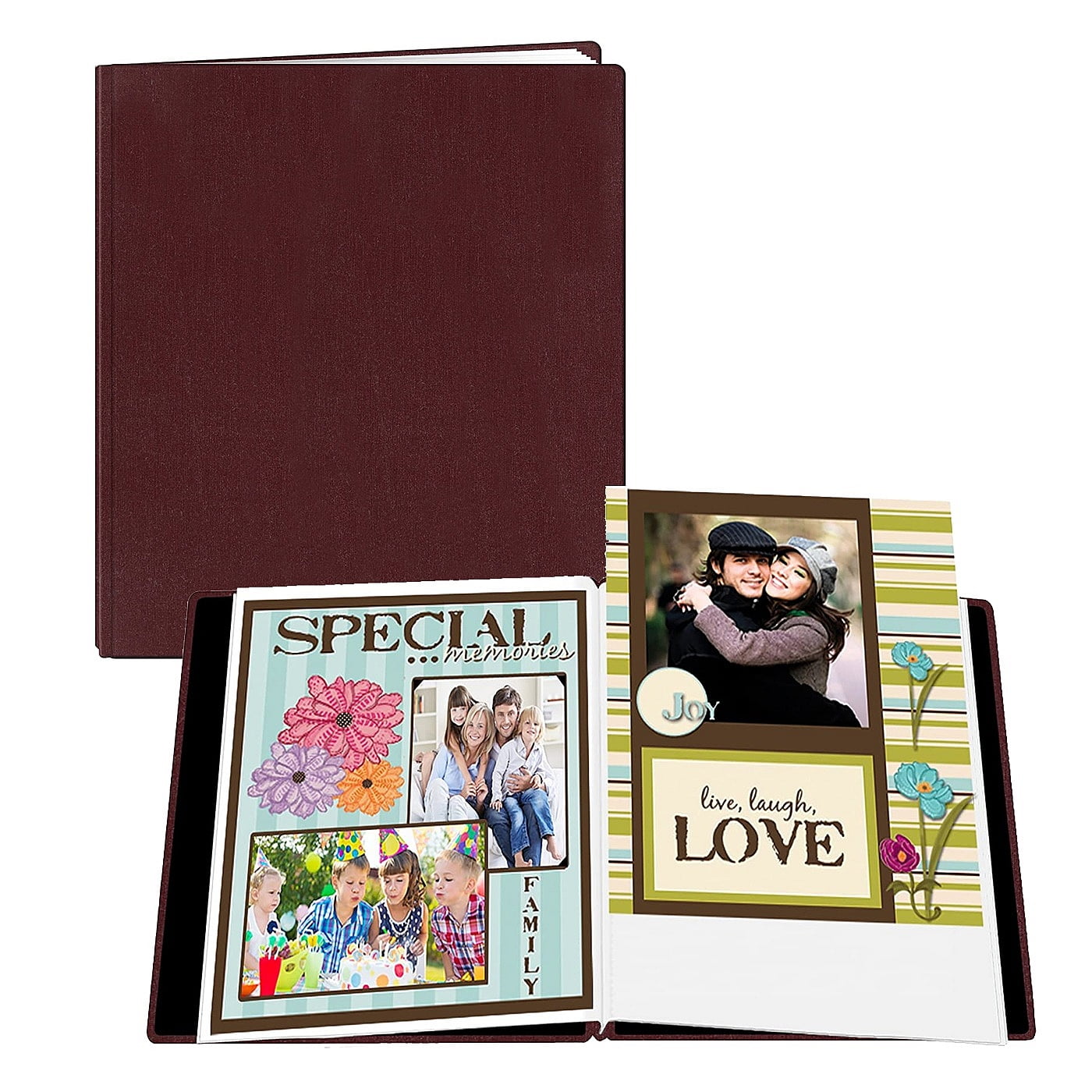 Pioneer Family Treasures Fabric Post Bound Album 12"X15"-Rich Bordeaux ...