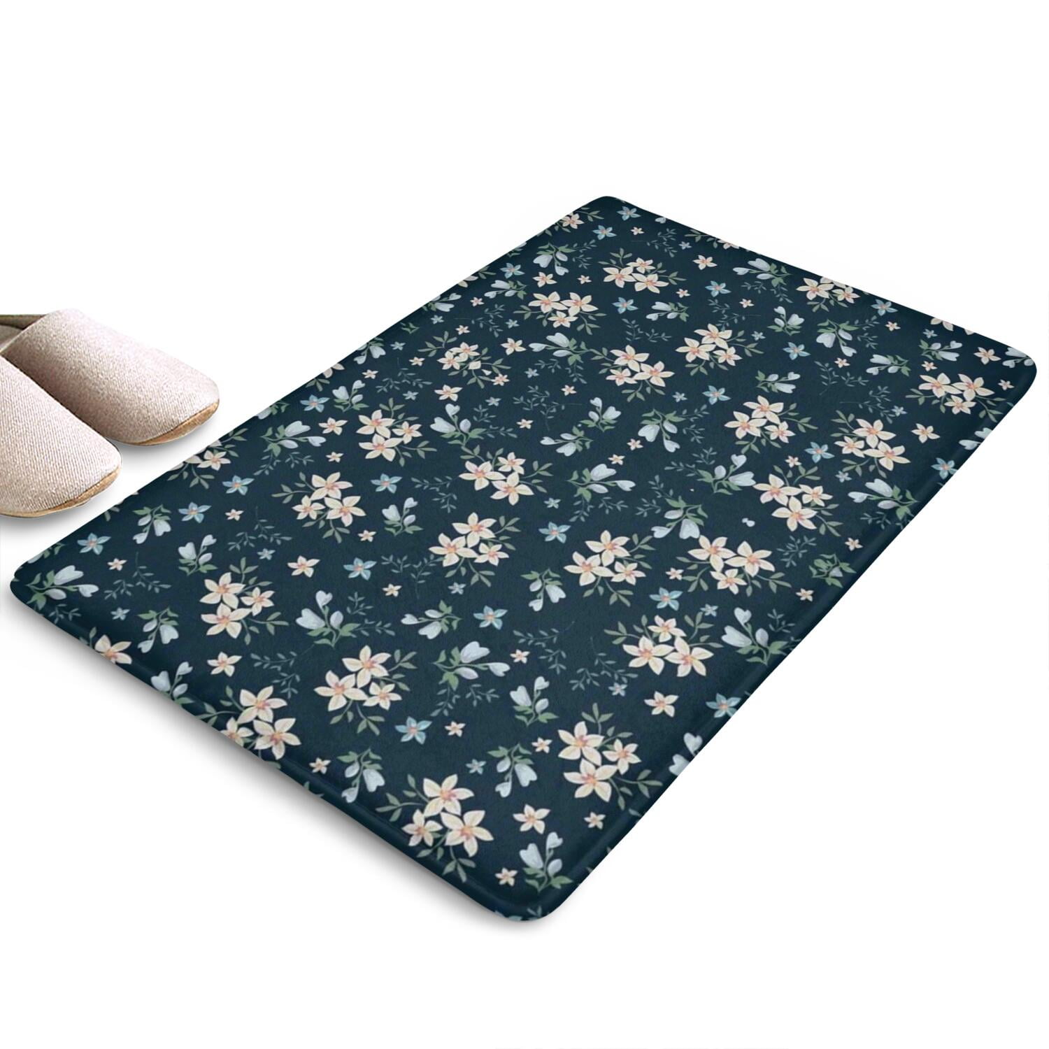 Pioneer Flower Floral Print Flannel Non Slip Door Rugs,Washable Door ...