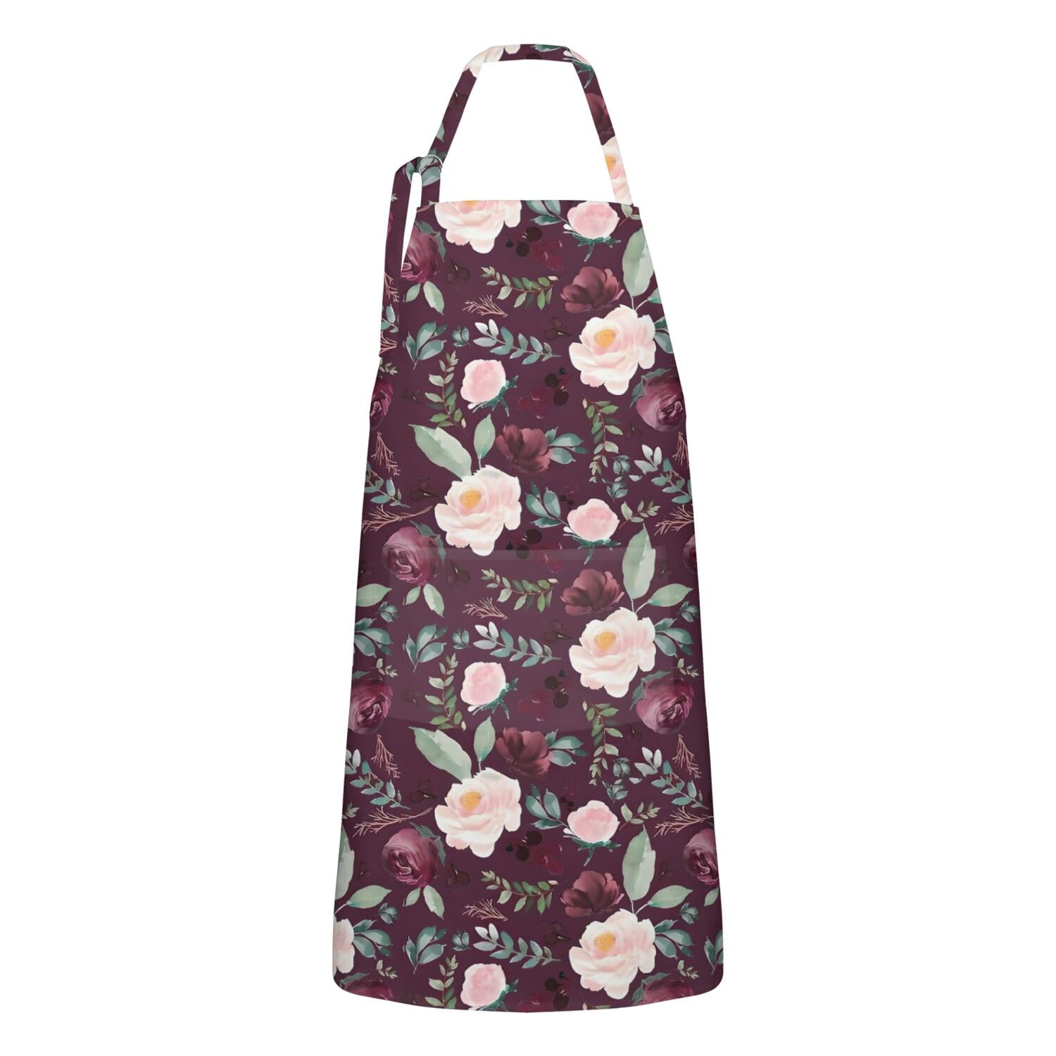 Pioneer Flower Floral Print Pattern Apron-Garden Aprons for Women with ...